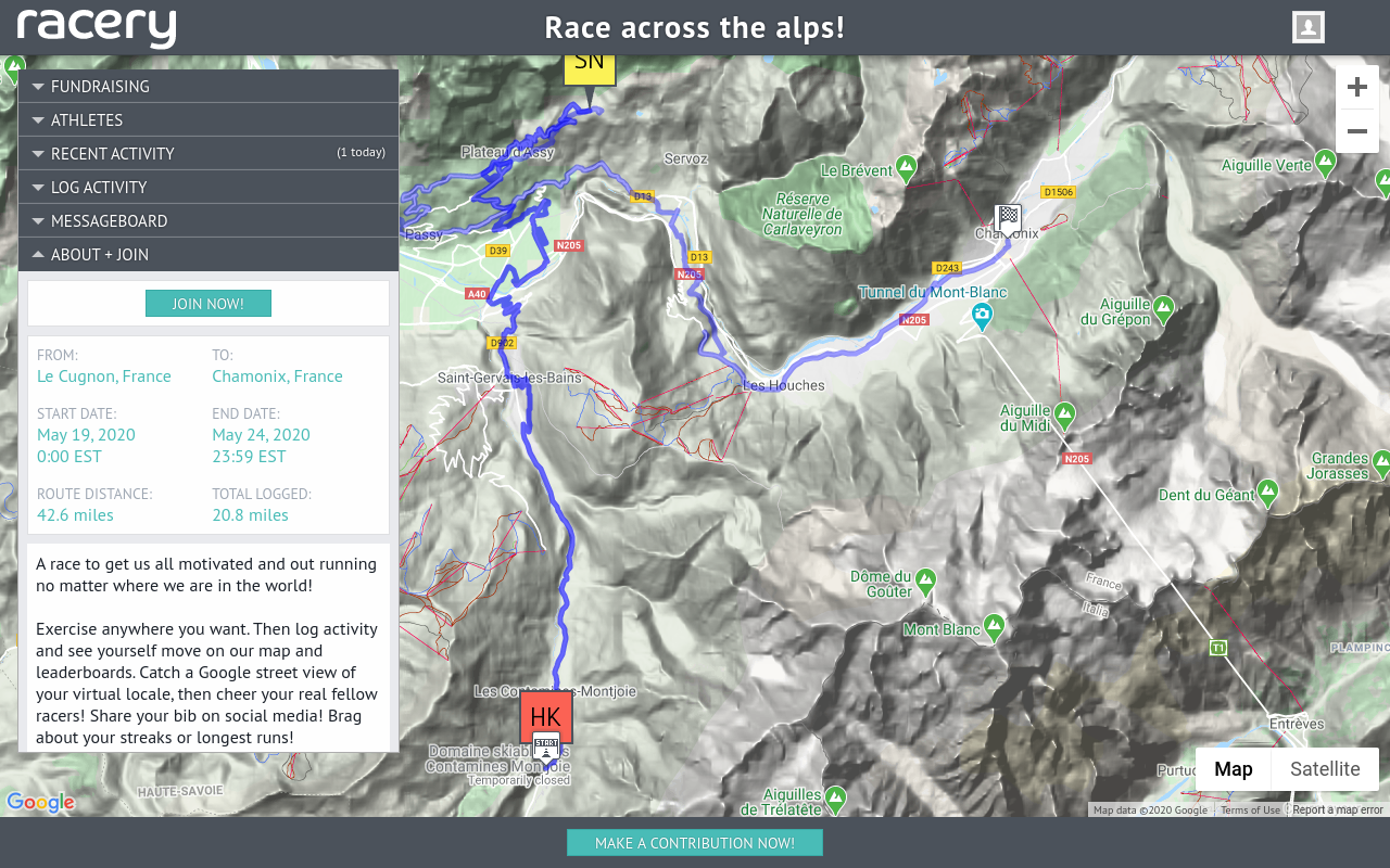 Race across the alps! powered by Racery