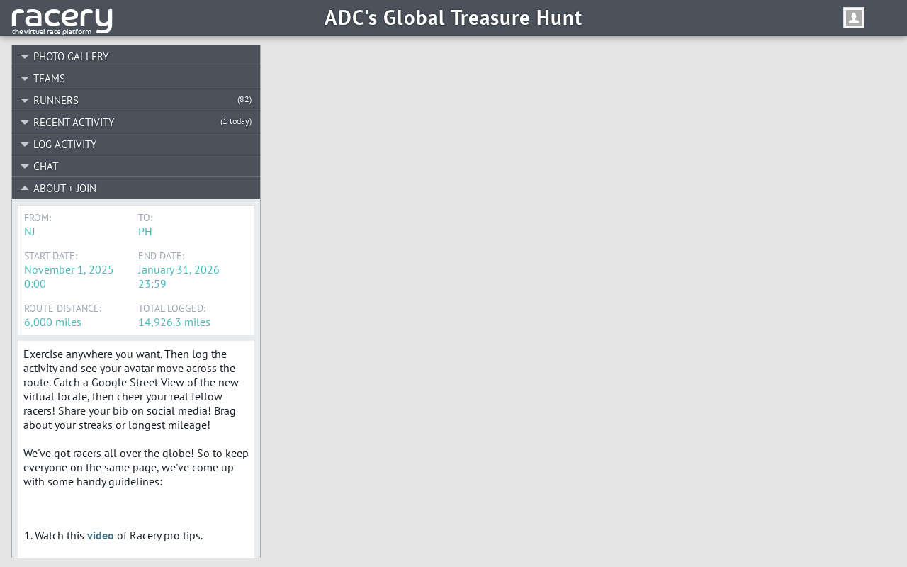 ADC's Global Treasure Hunt powered by Racery