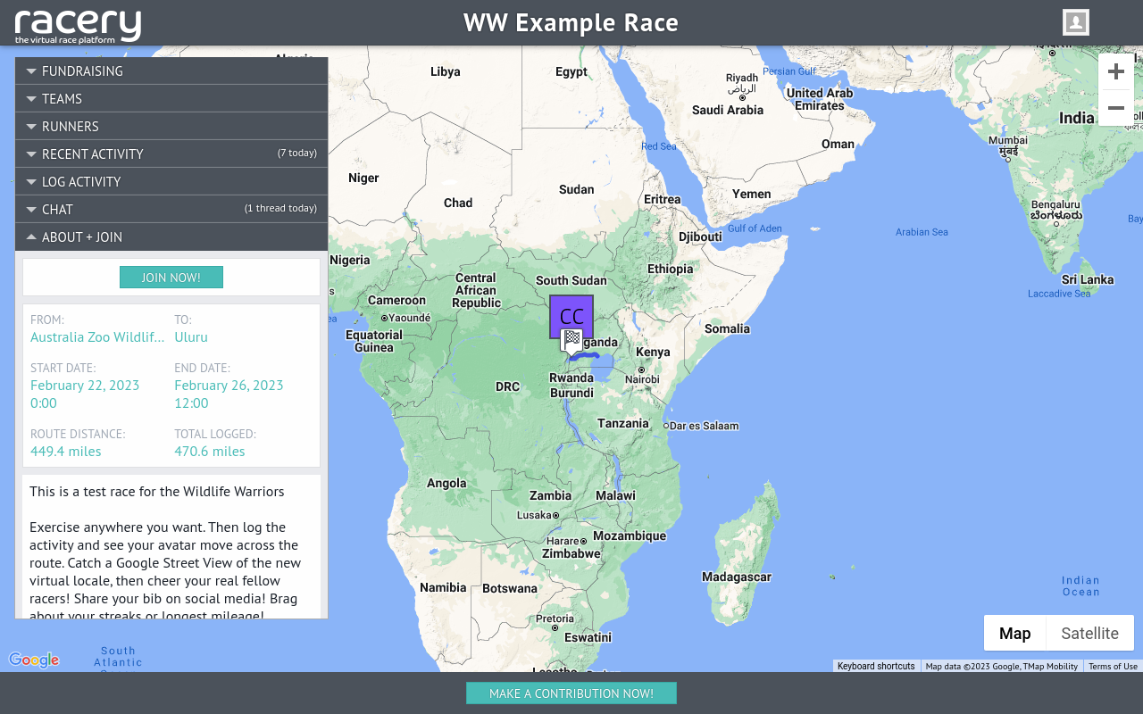 WW Example Race powered by Racery